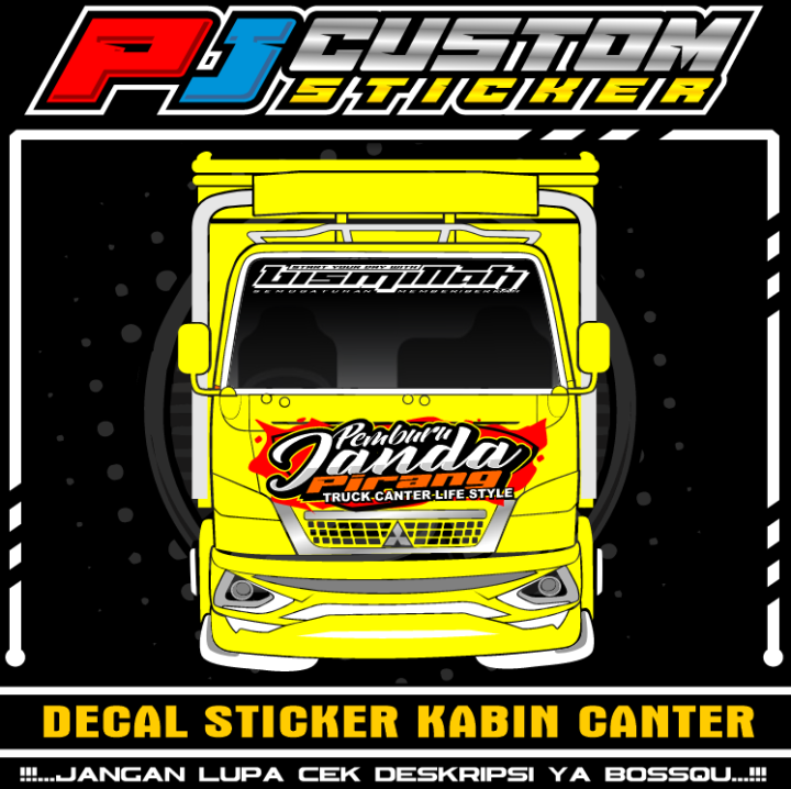 terbaru decal stiker kabin depan canter pemburu janda pirang | Lazada Indonesia