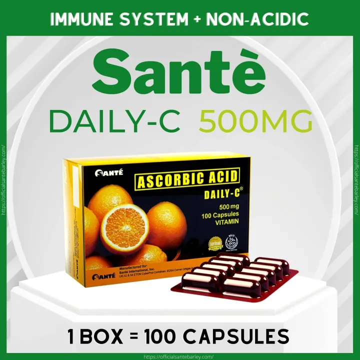 Ascorbic Acid Sante Daily-C 500mg (100 Capsules) VITAMIN | Lazada PH