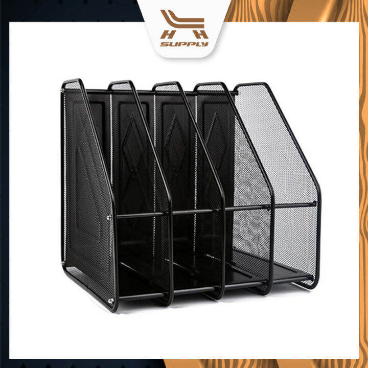 LH 4 Compartment Vertical Sorter File Rack File Desk Book Organizer A4 ...