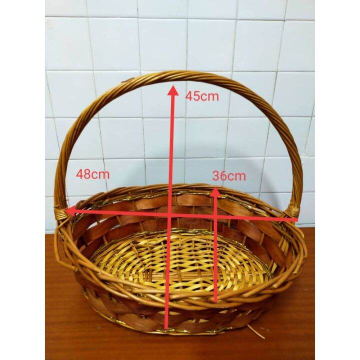 🌹READY STOCK🌹Bakul bertangkai basket bulat bujur BAKUL ROTAN /(BA20 ...