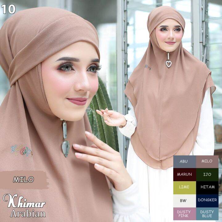 Jilbab Instan by ONIQ Kerudung Ceruty 2 Layer Terbaru Non Pad Jilbab ...