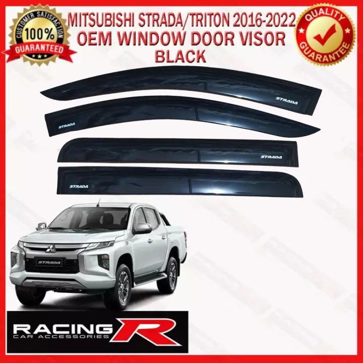 Strada Triton 2016 to 2023 OEM INJECTION Window Door Visor Black / Rain ...