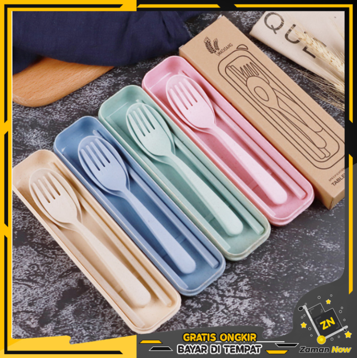 Zaman Now - Sendok Garpu Set 3 In 1 / Alat Makan Set / Set Sendok ...