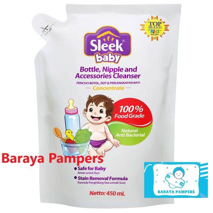 Sabun Pencuci Botol Sleek Baby 450Ml Revil/ Sabun mencuci buah | Lazada ...