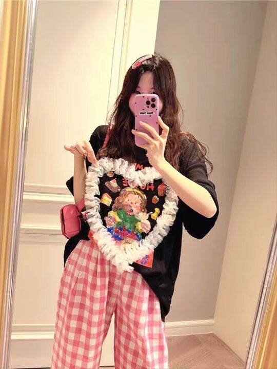 S68 ชุดเซ็ท หัวใจฟรุ้งฟริ้ง สกรีนลายเด็กผู้หญิง | Lazada.co.th