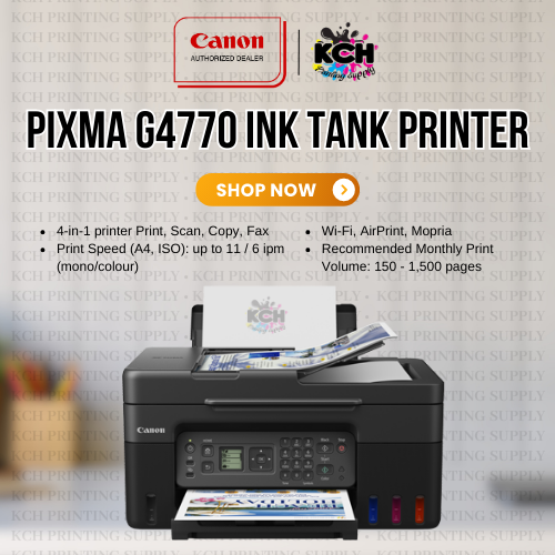 Canon G4770 Refillable Ink Tank Wireless All-In-One with ADF and Fax ...