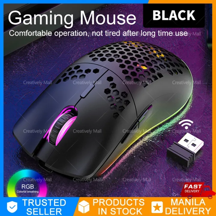 【Local Delivery】2.4G Wireless Gaming Mouse rechargeable RGB Mouse With ...