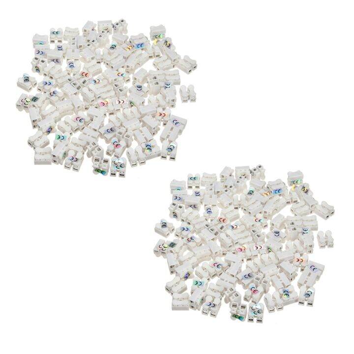 200Pcs Plastic 2 Pin Push Quick Cable Connector Wiring Terminal 10A ...