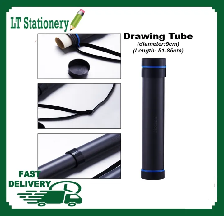 Drawing tube blueprint case adjustable telescoping art tube hard ...