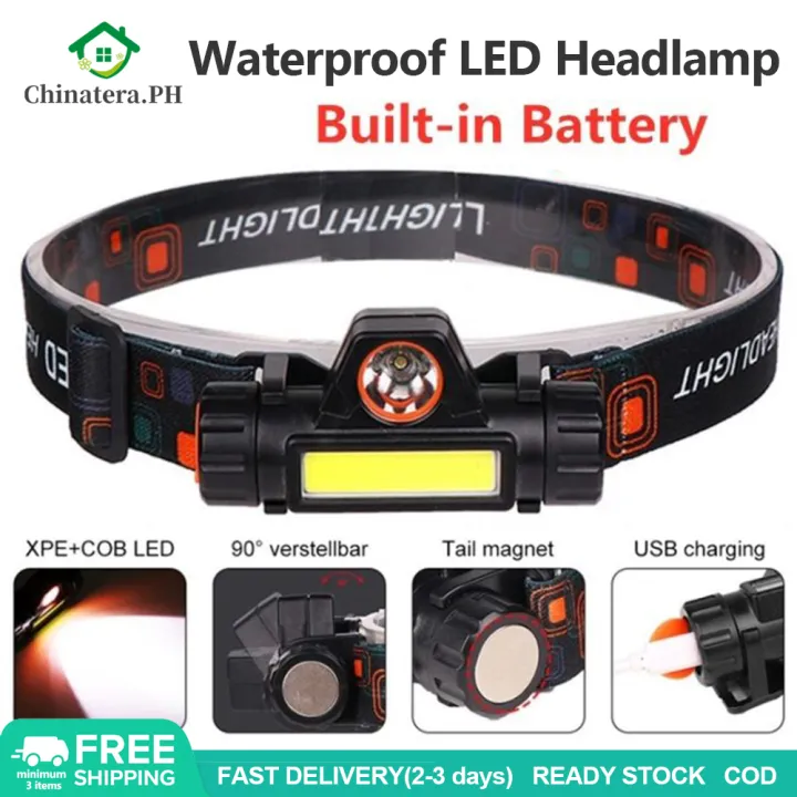 [Fast Delivery] Portable LED Headlamp COB Super Bright Warning ...