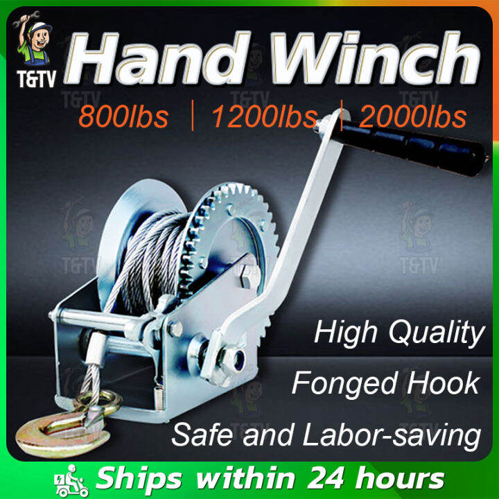 Heavy Duty Hand Crank Winch Hand Winch Ratchet Switch Auto Brake Band ...