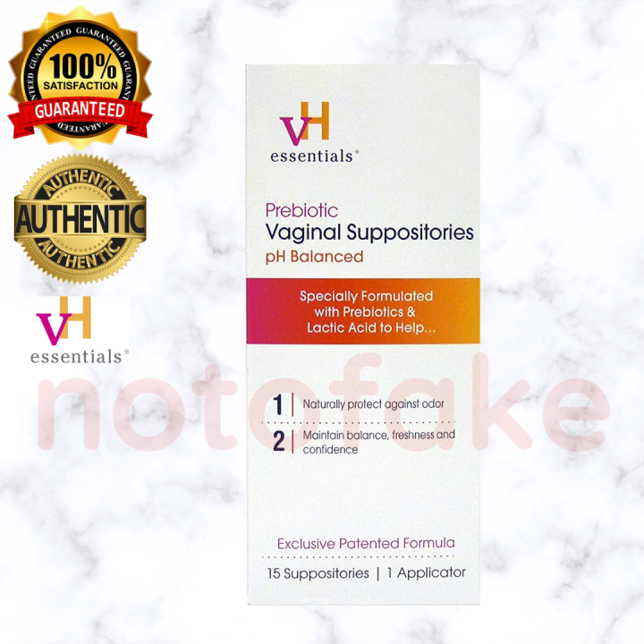 VH ESSENTIALS PREBIOTIC PH BALANCED VAGINAL 15 SUPPOSITORIES 1 APPLICATOR | Lazada PH