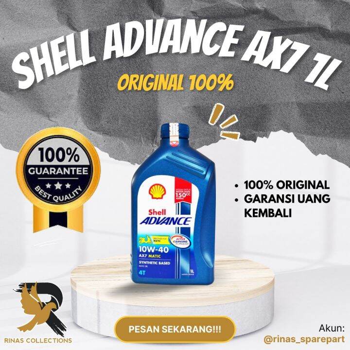 Shell Advance AX7 Matic 10W-40 1L ORIGINAL | Lazada Indonesia