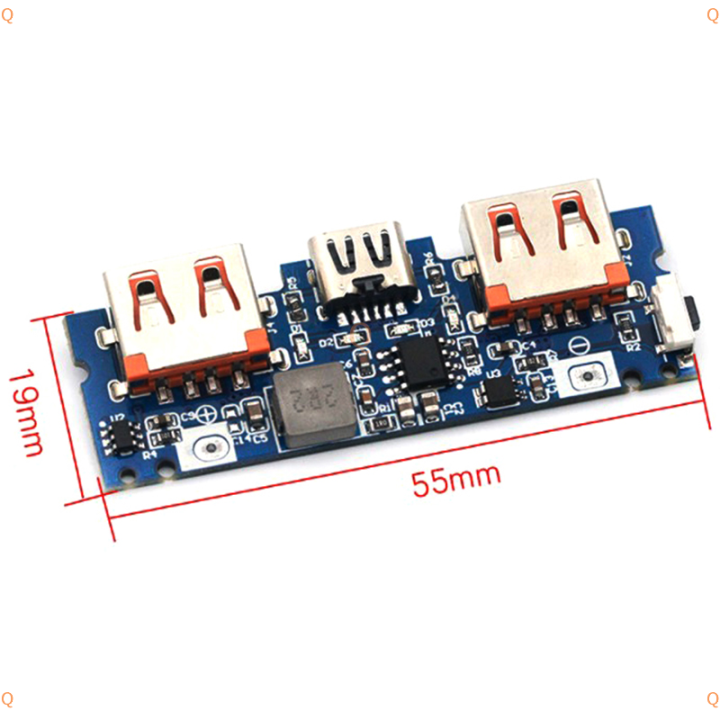QR Lithium Battery Charger Board LED Dual USB 5V 2.4A Micro Type-C USB ...