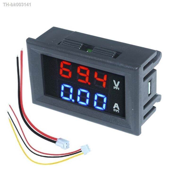 High Quality DC 100V 10A Voltmeter Ammeter Blue Red LED Amp Dual ...
