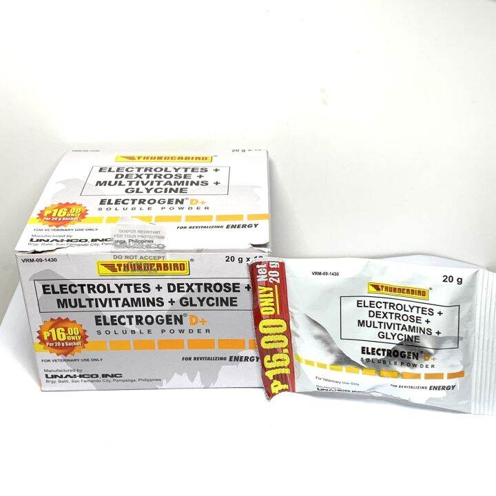 [FCR AGRIVET] 30pcs Electrogen D+ Soluble Powder 20 grams / Thunderbird ...