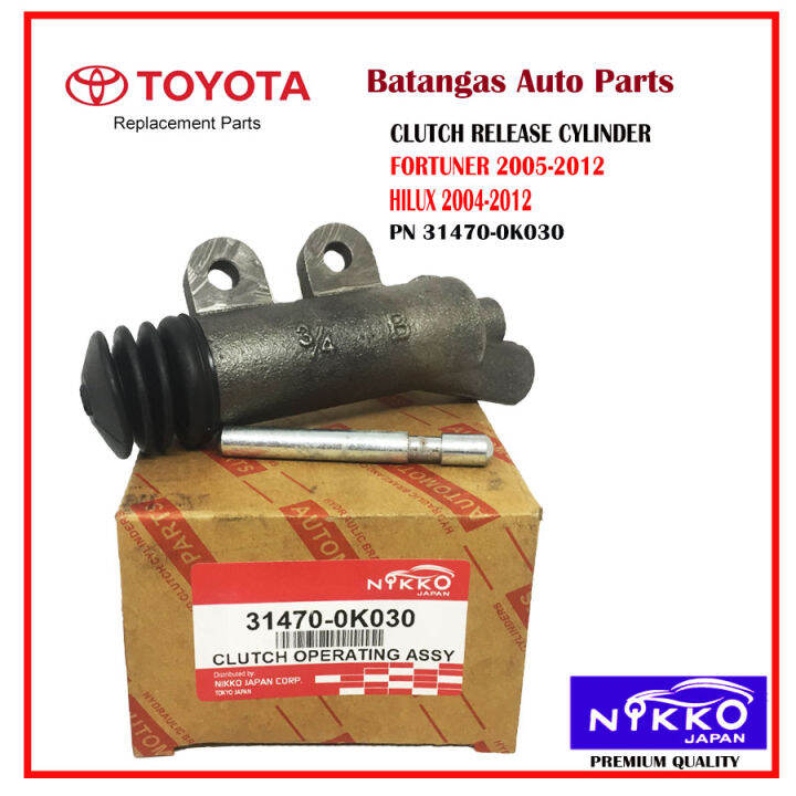 NIKKO JAPAN CLUTCH RELEASE CYLINDER for TOYOTA FORTUNER 2005-2012 ...