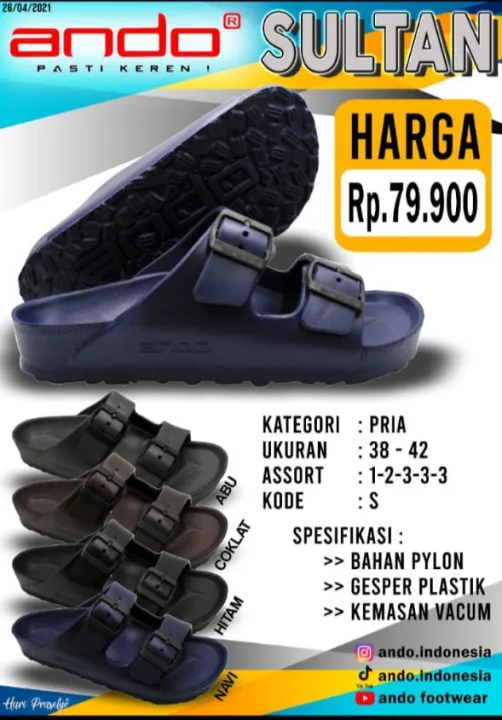New Ando Ando Sultan sandal Ando pria trendy | Lazada Indonesia