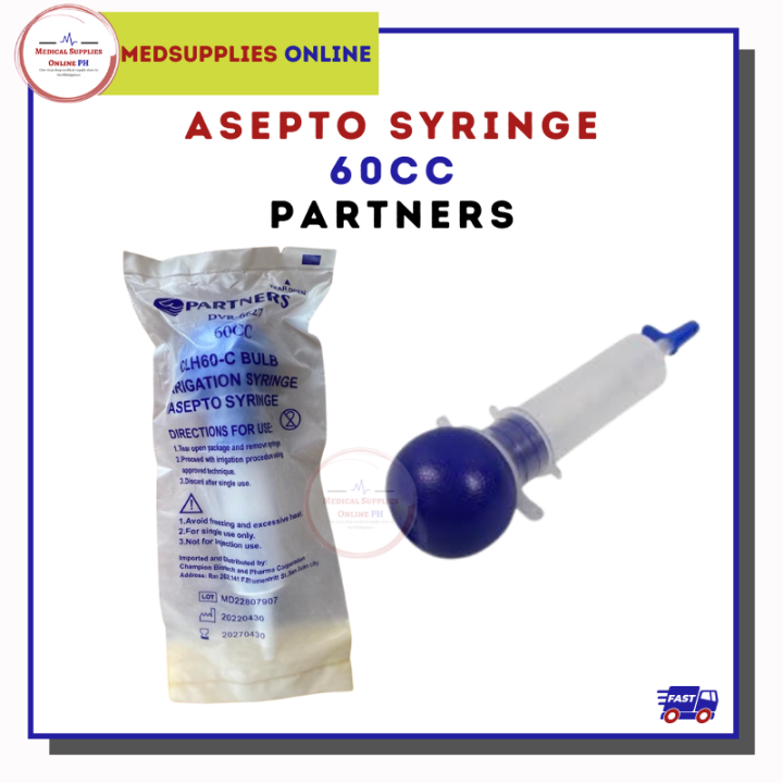 Asepto Syringe / irrigating syringe / irrigation Bulb 60cc (60ml) Clear Partners Sold per 1 ...