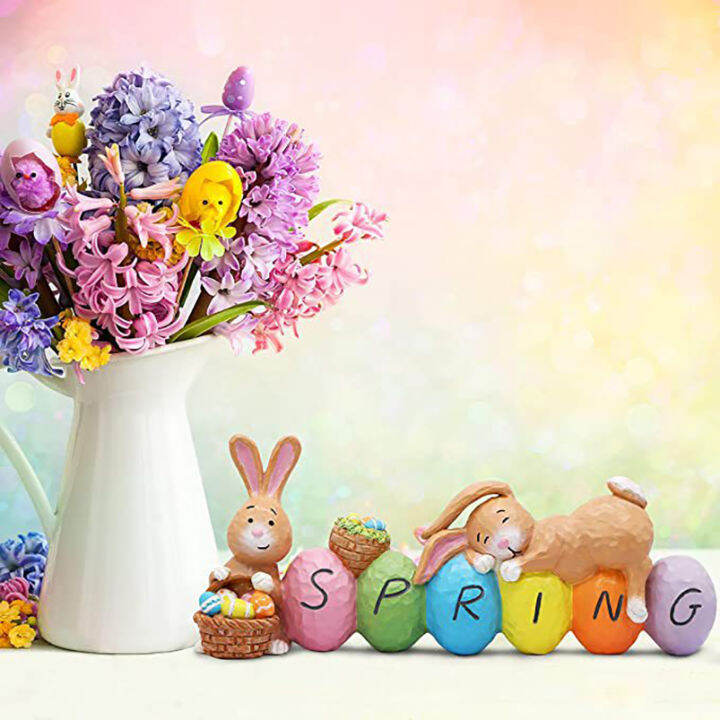 Easter Spring Bunny Decoration Tabletop Easter Decorations Cute Craft ...
