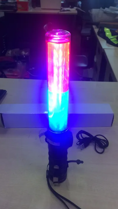 Sound Warning Rechargeable RED/BLUE LED traffic control wands | Lazada