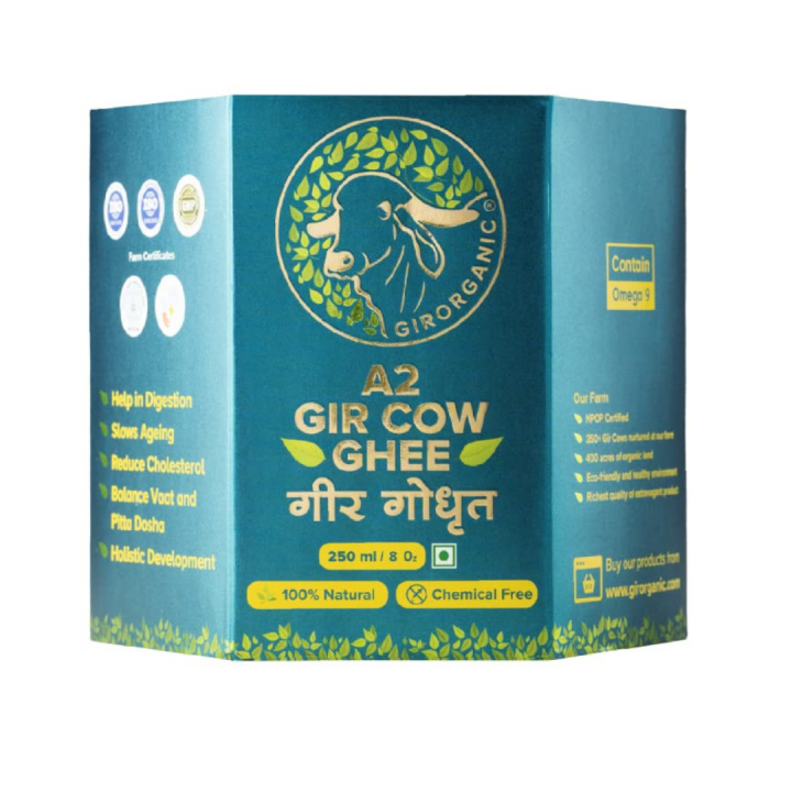 Girorganic A2 Gir Cow Ghee Unsalted Gir Cow Butter Organic Oil 250ml ...