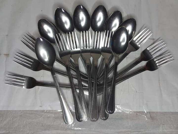 PURE STAINLESS SPOON AND FORK 12PCS | Lazada PH