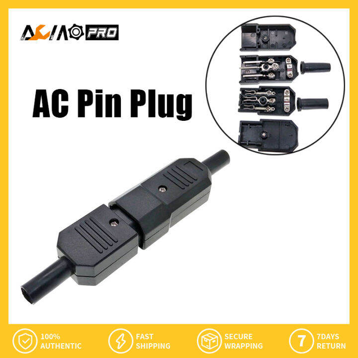 AumoPro 2Pcs 10A 250V IEC Straight Cable Plug Connector Female Male ...