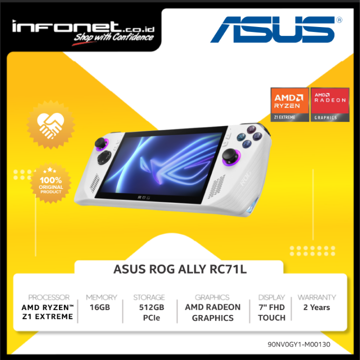 ASUS ROG ALLY RC71L AMD RYZEN Z1 EXTREME 16GB 512GB 7'' FHD TOUCH W11 | Lazada Indonesia