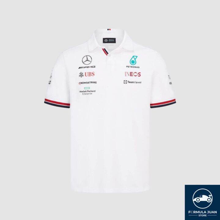 Mercedes-AMG Petronas 2022ทีมโปโล-ขาว (ทางการ F1 Merch) -ร้านสูตร Juan ...
