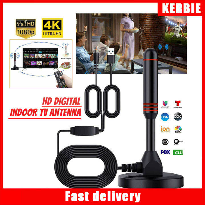 amplified hd digital indoor tv antenna long range, 4k/1080p support for ...