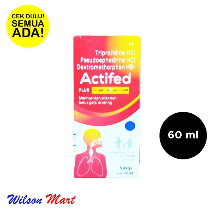 ACTIFED MERAH OBAT PILEK BATUK GATAL KERING SIRUP 60 ML | Lazada Indonesia