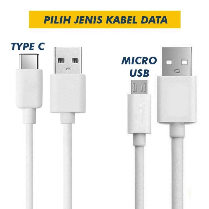 ( PROMO ) KABEL CHARGER MICRO & TIPE C, KABEL DATA / USB WARNA PUTIH ...