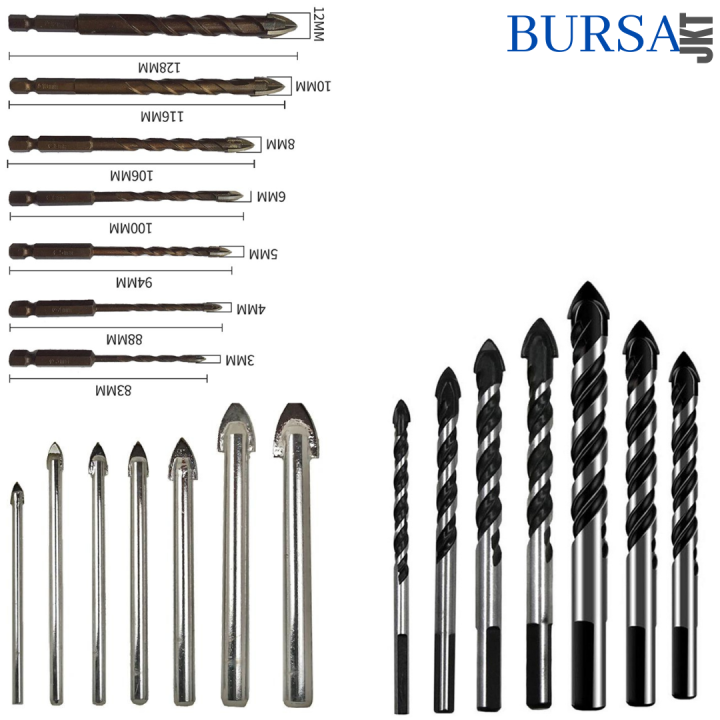 MATA BOR KACA KERAMIK BETON TOMBAK KACA HEX SHANK 1/4 INCH 4 - 14MM ...