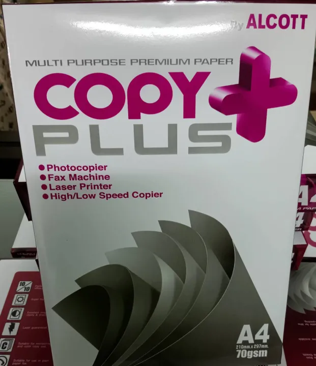 ALCOTT COPY PLUS กระดาษถ่ายเอกสาร A4 70 แกรม/500 แผ่น (บรรจุ 5 รีม ...