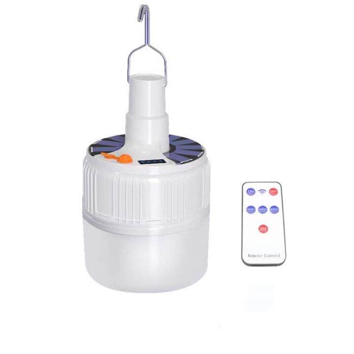Portable Solar Bulb Light with Remote Control, Emergency Rechargeable ...