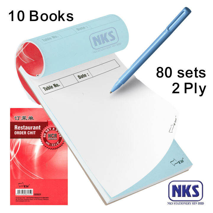 UNI RESTAURANT ORDER CHIT 80 SET X 2 PLY-10 BKS | Lazada