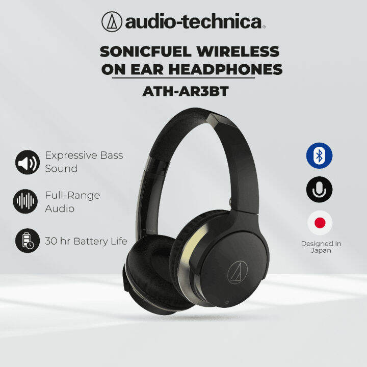Audio-Technica ATH-AR3BT Sonicfuel Wireless On Ear Headphones Bluetooh ...