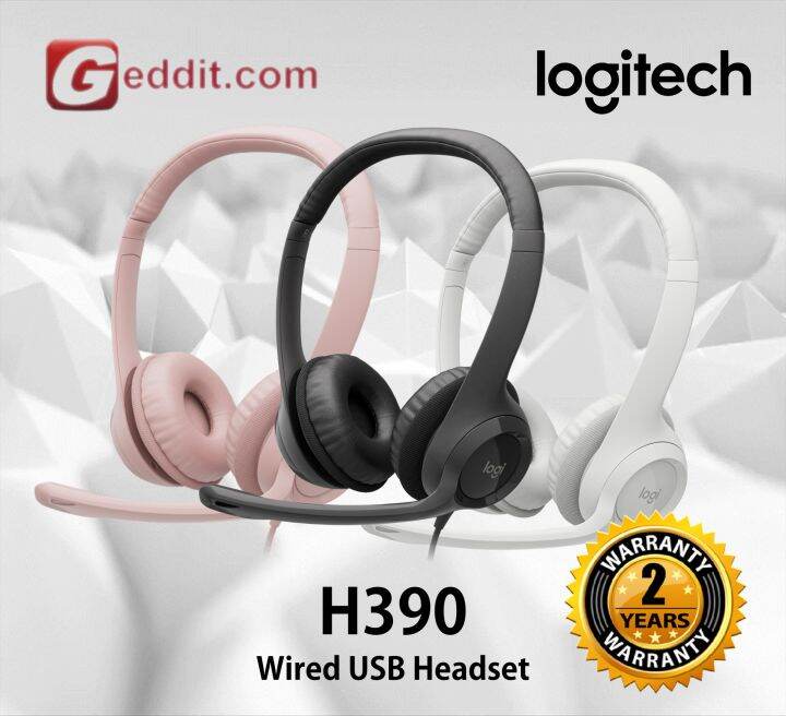 LOGITECH H390 WIRED HEADSET FOR PC/LAPTOP,STEREO HEADPHONES WITH NOICE CANCELLING MIC,USB-A | Lazada