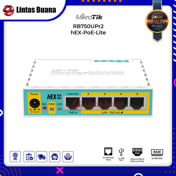 Mikrotik Router RB750UPr2 -hEX-PoE-Lite | Lazada Indonesia