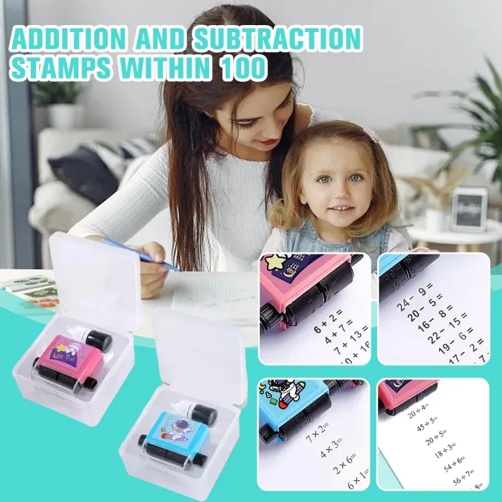 (4pcs/set Number Rolling Stamp )Addition And Subtraction Practice ...