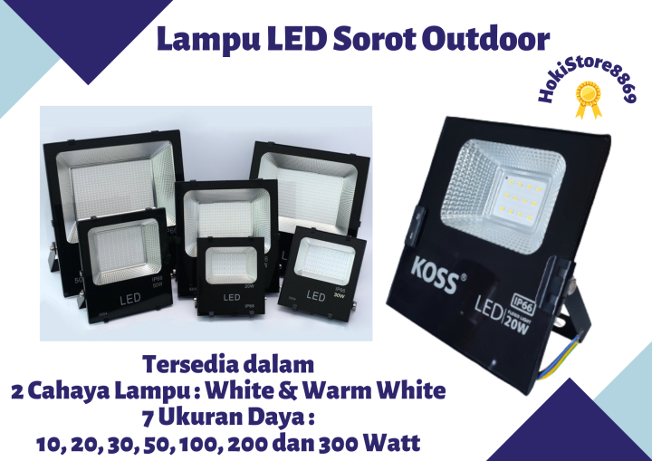 Lampu LED Sorot Outdoor 10, 20, 30 dan 50 Watt | Lazada Indonesia