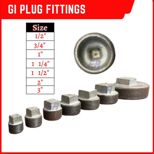 MECH PLUG GI FITTINGS GALVANIZED IRON (AVAILABLE 1/2, 3/4, 1, 1 - 1/4, 1 - 1/2, 2, 3 INCHES ...