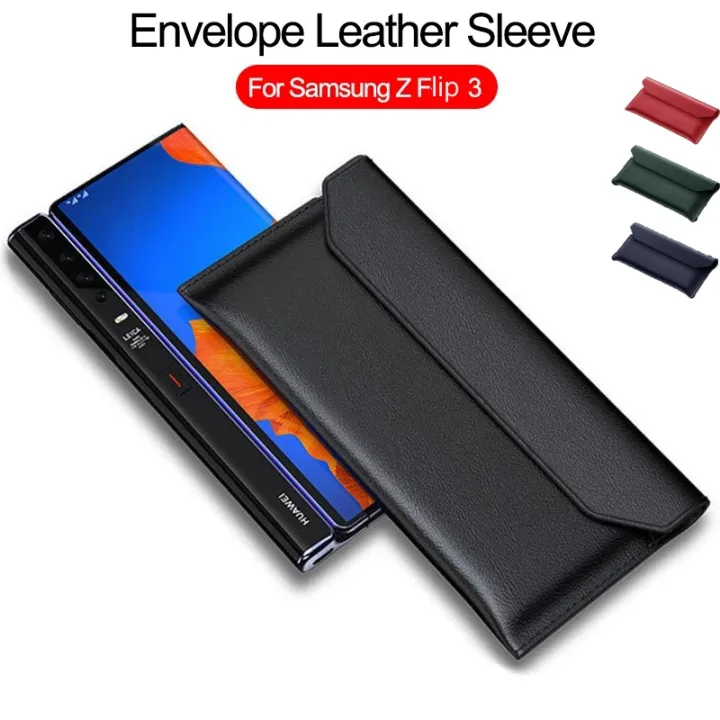 สำหรับ Samsung Galaxy Z Flip 3 5G กรณีกระเป๋าของแท้เคสหนังสำหรับ Z Fold3 2 Z พับ3 W20 Mate XS ...