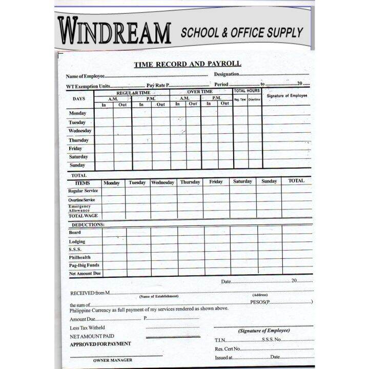 time record and payroll | Lazada PH