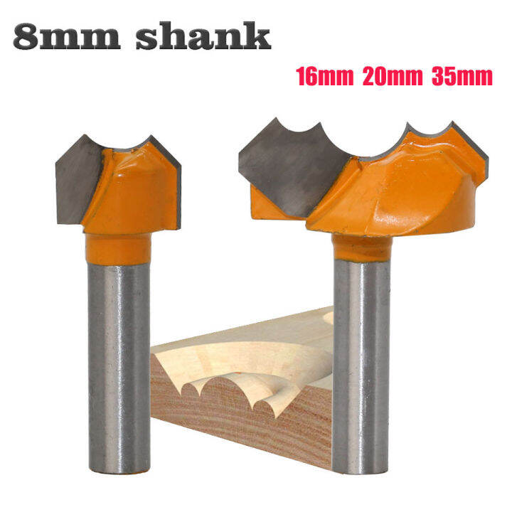 3Pcs 8Mm Shank Double Arc Router Bit 16Mm 20มม.35มม.สำหรับไม้แกะสลัก ...
