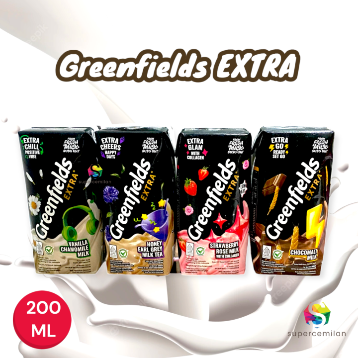 Greenfields EXTRA Susu UHT Honey Earl Grey Milk Tea / Strawberry ...