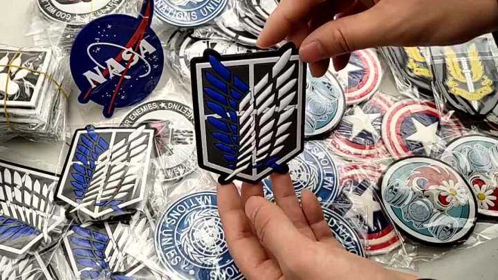 WARNING 3D PVC Soft Rubber Velcro Label Creative Badge with Hook ...