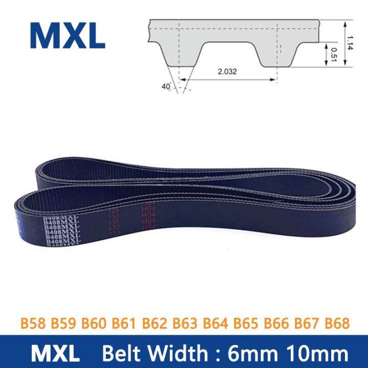 1PCS MXL Timing Belt Width 6Mm 10Mm Rubber Closed Synchronous Belt B58 B59 B60 B61 B62 B63 B64 ...