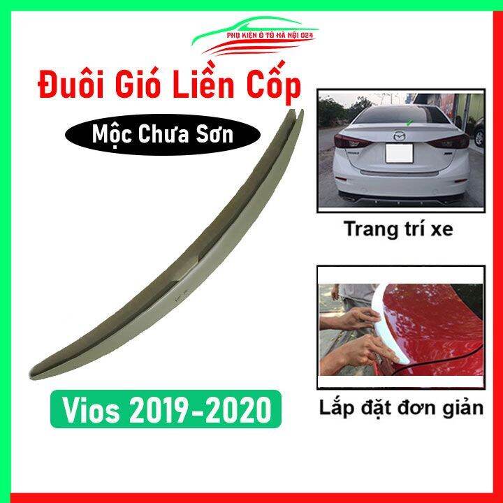 Đuôi gió sau xe ô tô liền cốp Vios 2019-2023 Hàng Mộc Chưa Sơn, cánh ...